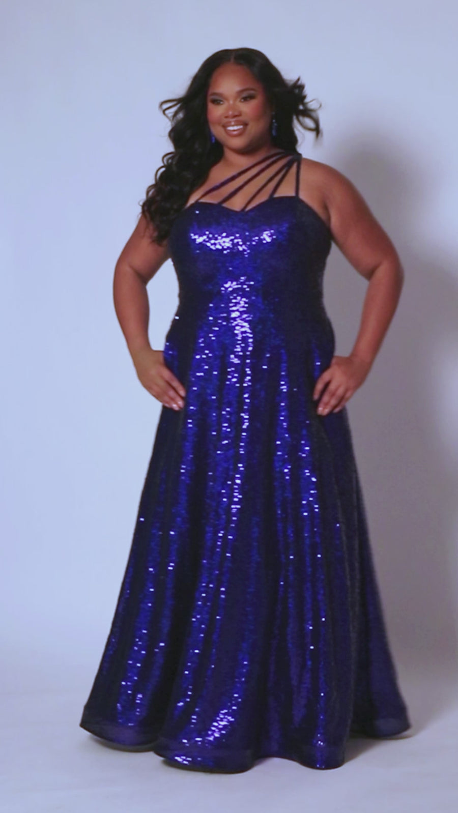 Plus Size Sequin Cosmic Fate Formal Dress - Sydney's Closet SC7389