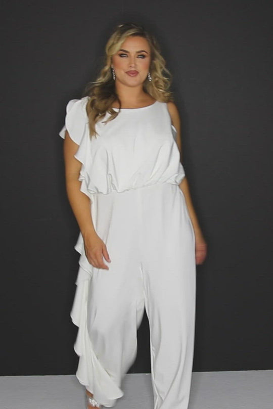 Plus Size Bridal Jumpsuit | White Wedding Jumpsuit – Sydney's Closet